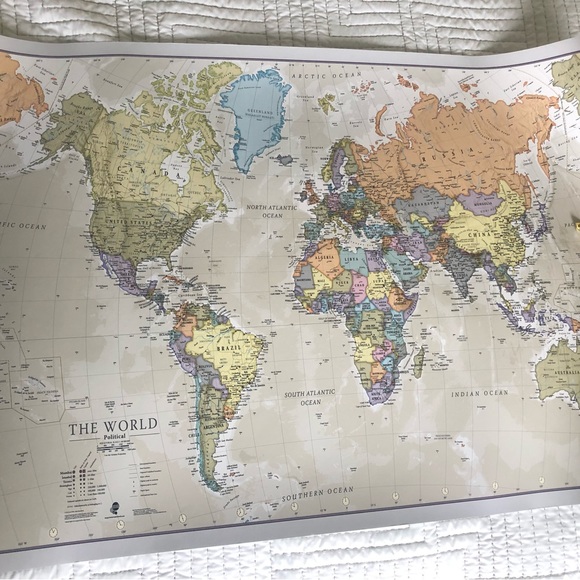 Art | Custom Large Classic World Map | Poshmark